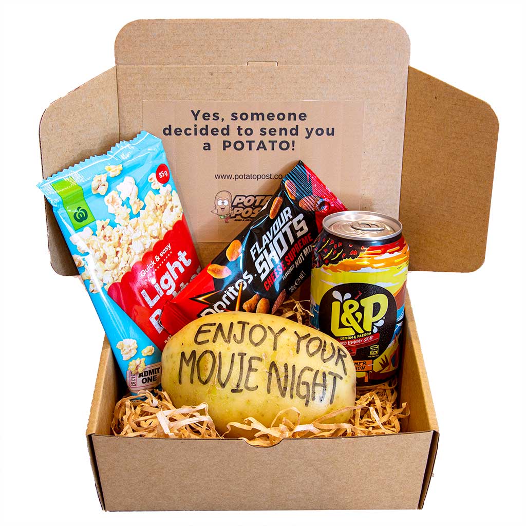 NZ Unique Gift Box ideas 🍿😍Movie Night Potato Gift Box🥔 – Potato Post NZ